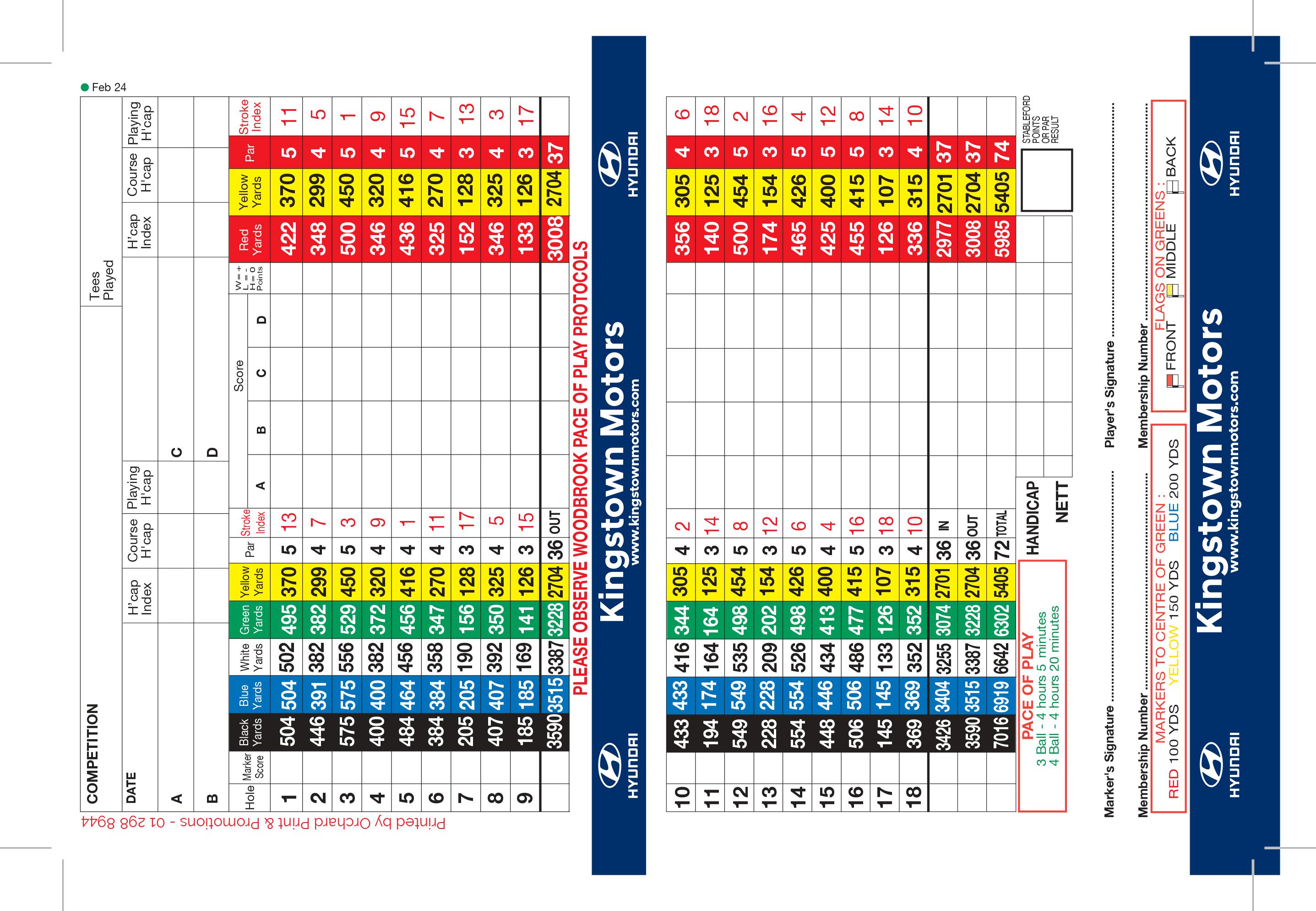 Scorecard - Woodbrook Golf Club